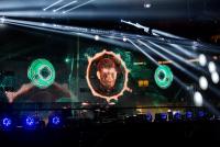 China Reusable 3D Holographic Projection System HoloGauze Screen Mesh Screen For Stage for sale