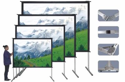China Front And Rear Fast Fold Projection Screen Portable Outdoor 200 300 Inch 16:9 4:3 for sale