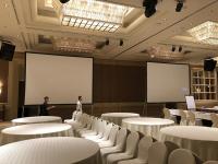 China 16:9 300inch Front&Rear Fast Fold Projection Screen With Dress Kit For Outdoor Movie Cinema for sale