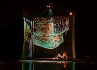 China 9x30m Transparent Holographic Mesh Screen Hologram Projector Screen For Live Events for sale