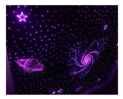 China High CRI Ra 85 Star Ceiling Panels with Intergrated Small RGB Light Unit and RGB Emitting Color for sale