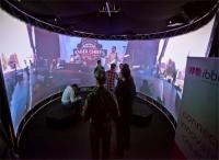 China Acoustically Perforated Curved Projector Screen For HD Cinema Simulator System for sale