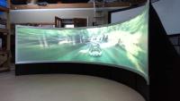 China 3D Curved Projection Screens For Cinema , Custom Silver Cylindrical Screen for sale