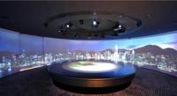 China Wide View Circular Projection Screen Aluminum Frame With Black Velvet Border for sale