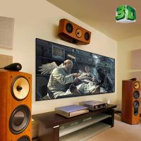 China Wall Mounted Fixed Frame Screen , 100 Inch Fixed Projector Screen Wide Viewing Angle for sale