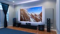 China Black Powder Coated Fixed Frame Projector Screen 10 / 15 Cm Frame Size for sale