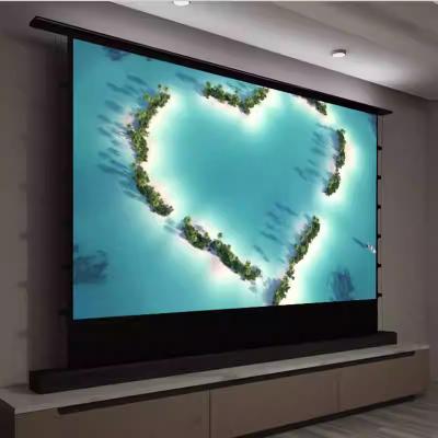 China Home Theater 120 Inch UST Projection Screen Motorized Floor Rising Projector Screen ALR CBSP for sale