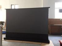China 150-Inch Floor Rising ALR Projection Screen Motorized for UST Projector, Retractable Ambient Light Rejecting Display for sale