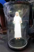 China Ai Based Interactive 3D Hologram Box , 75inch Digital Human Round Exhibition Stand Holotube Holographic Display Box for sale