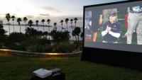 China 300 Inch Fast Fold Projection Screen Front Rear Fabric Outdoor Cinema Large Screen Customize for sale