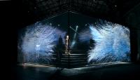 China Highly Transparent Fireproof B2 Hologram Mesh Screen with 78% Transmittance for 3D Stage Shows for sale