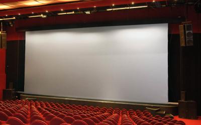 China 300inch Large Tab Tension Motorized Screen with HD Flexible White and Silent Tubular Motor Front Projection for sale