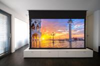 China 300inch Large Tab Tension Motorized Screen with HD Flexible White and Silent Tubular Motor Front Projection for sale