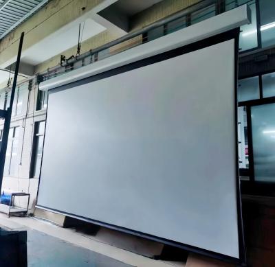 China Heavy Duty Motorized Projector Screen with Tab Tensioning and 4K Support for sale