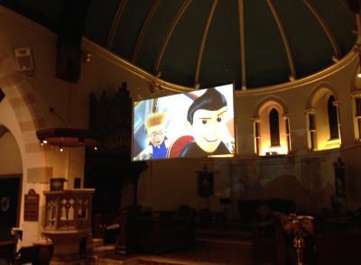 China Adhesive Rear Projection Screen Film , Outdoor Transparent Projection Film for sale