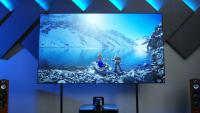 China Black Powder Coated Fixed Frame Projector Screen 10 / 15 Cm Frame Size for sale