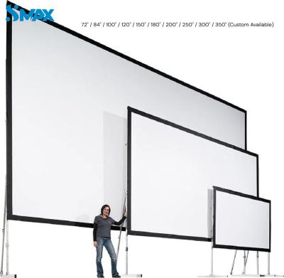China PVC Material / Front Rear Projection / Adjustable Feet 300inch Fast Fold Screen for Trade Show for sale