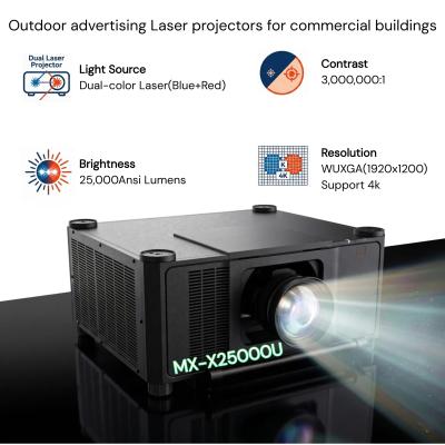 China Replaceable Lenses 25000lumens Dual Laser Engineering Projector 64 Points Geometric Correction for Architectural Projection Mapping for sale