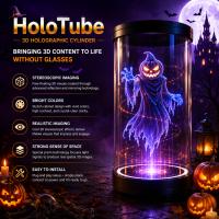 China 3D Halloween Display Showcase Portable Hologram Display Showcase 3D Holographic Cylinder Mini 5inch Holo Tube for sale