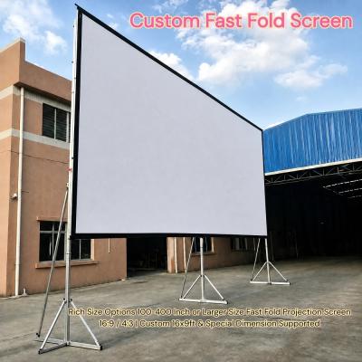 China Customizable Fast-Fold Projection Screen Replaceable Screen Fabric And Reinforced Large-Size Frames for sale
