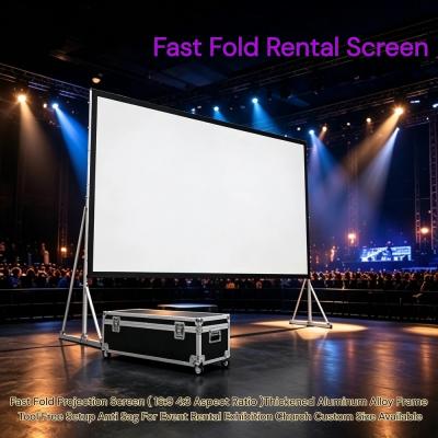 China 16x9ft Fast Fold Screen with Tool-Free Quick Setup and Aircraft Grade Aluminum Frame for Event Rental with Optional Wheeled Flight Case for sale
