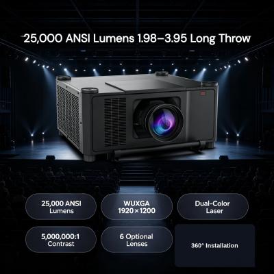 China 25000 ANSI Lumens Professional Laser Projector with Dual-Color Laser Technology and Lens Shift for Large Exhibitions for sale