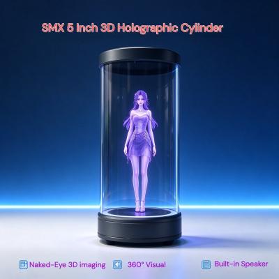 China 5 Inch Holographic Cylinder Display with Transparent Acrylic and 960 × 540 Resolution for 3D Hologram Display for sale
