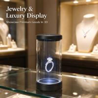 China 5 inch Holographic Display with 960 × 540 Resolution and Transparent Acrylic Cylinder for Retail 3D Hologram Display for sale