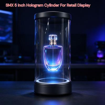China 5 inch Holographic Display with 960 × 540 Resolution and Transparent Acrylic Cylinder for Retail 3D Hologram Display for sale