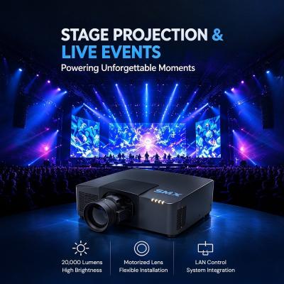 China 20000 ANSI Lumens 3LCD Laser Stage Projector with Motorized Lens Shift for Large Venue Rental Shows for sale