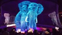 China 9.5x50m Pepperscrim Hologram Screen with 78% Transparency and 2.0-2.4 Gain for Front/Rear 3D Projection for sale