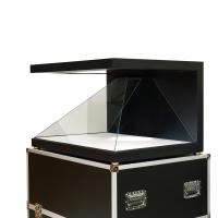 China Pyramid 3D Holographic Display Boxes Floor Standing 3 Sided Viewing for sale