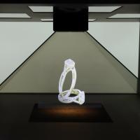 China LED Light Pyramid Hologram Display USB Port Advertising 165x165x82 Cm for sale