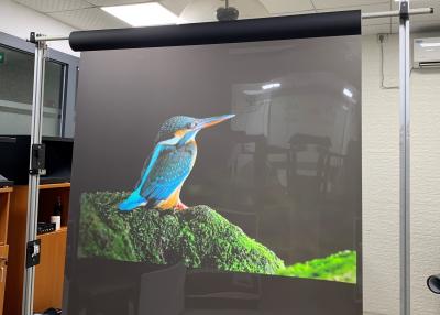 China 1.52*30m Clear Reflective Transparent Holographic Rear Projection Screen Film For Home Theater for sale