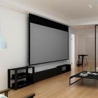 China Aluminum Recessed Tab Tensioned Motorized Screen IR for sale