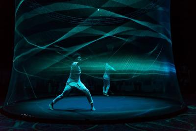 China Holographic Guaze Hologram Mesh Screen Motorized For Event for sale