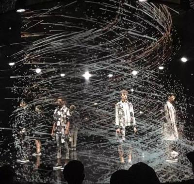 China Fireproof Polyamide Holographic Mesh Screen Motorized High Transparency for sale