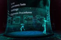 China 30m Length 3D Holographic Screen with 78% Transparency and Fireproof Class B2 for Live Hologram Shows for sale