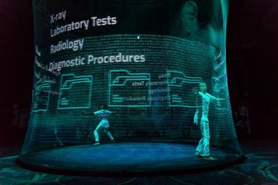 China 30m Length 3D Holographic Screen with 78% Transparency and Fireproof Class B2 for Live Hologram Shows for sale