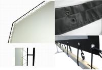 China Eyelets Foldable Projection Screens With HD Flexible Matte White , 3D Silver for sale