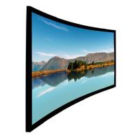 China Indoor Electric Curved Fixed Frame Screen Paint , Black Velvet Frame 10Cm for sale