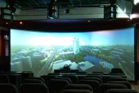 China 3D Curved Projection Screens For Cinema , Custom Silver Cylindrical Screen for sale