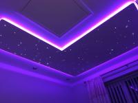 China RGB Colors Fiber Optic Star Ceiling Panels 9mm Twinkle Polyester Fiberboard for sale