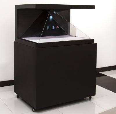 China Pyramid 3D Holographic Display Boxes Floor Standing 3 Sided Viewing for sale
