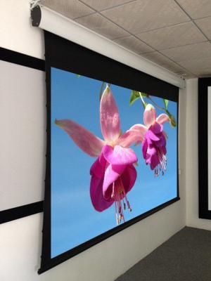 China Home Theatre Tab Tensioned Motorized Screen with 4K Perforated Screen Fabric for sale