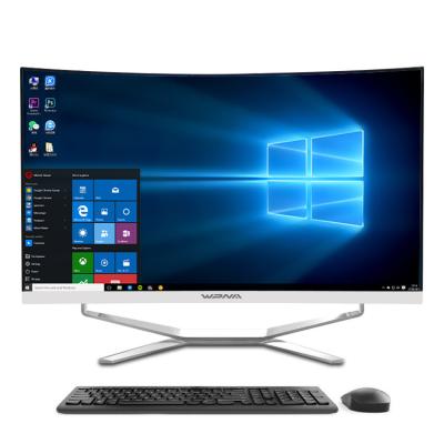 China 27inch Core I3 I5 I7 8 gb16 gb Graphic Card Widescreen Curved Screen All In One Desktop Pc for sale