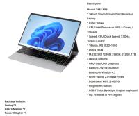 China 14.1 Inch Yoga Laptop Intel N95 16GB RAM 512GB SSD Win 11 Pro for sale