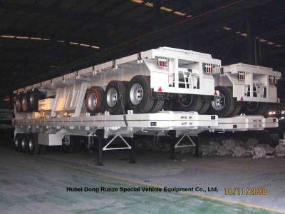 China Flatbed Container Trailer  3 axle  for container Loading capacity 40 ton ,60ton,80Ton for sale