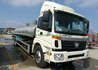 China FOTON Polished Stainless Steel Tanker Trucks 18000liters for Drinking Water , Liquid Food ,oil for sale