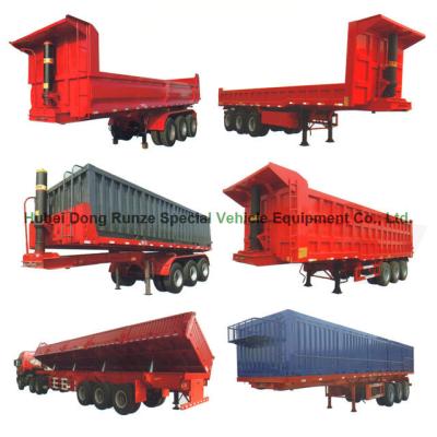 China Heavy Duty U Shape End Tipping Rear Dump Semi Trailer For Truck 35 - 45 Ton for sale